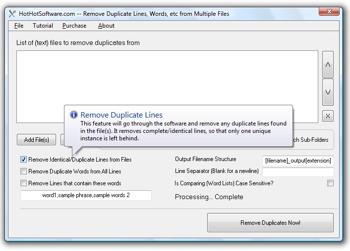 Remove Or Delete Duplicate Lines Or Duplicate Words From Multiple Files 